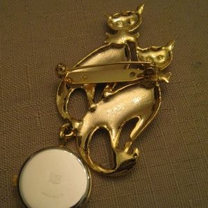 Bonetto Watch Cats Rhinestone Brooch Japan Movemnt | Accessories ...